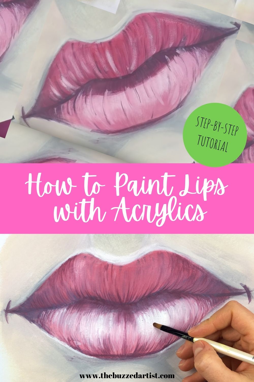 Easy Realistic Kissable Lips with Acrylics