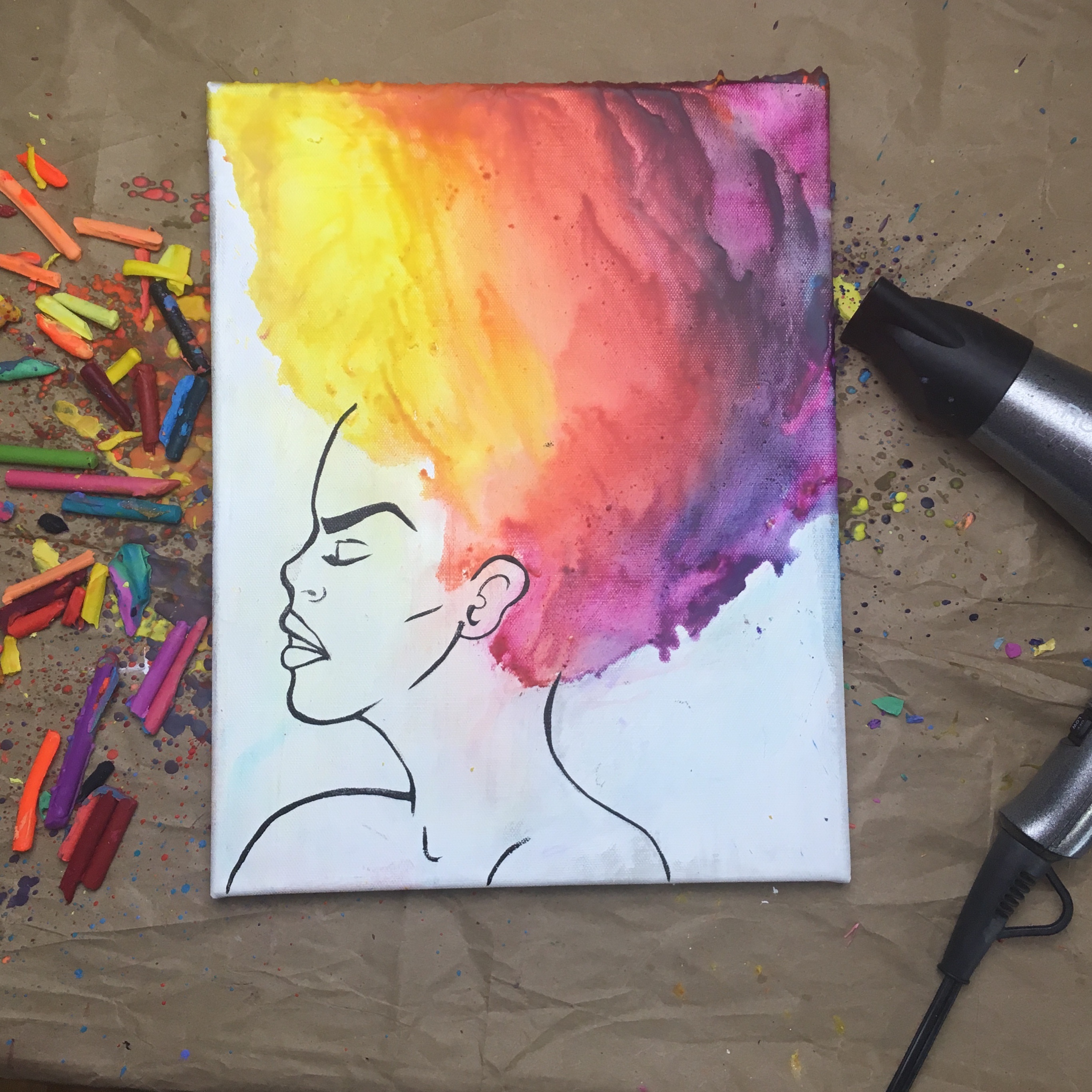 Melted Crayon Pop Art Tutorial