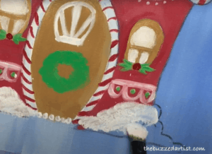Holiday Gingerbread House Acrylic Painting Tutorial
