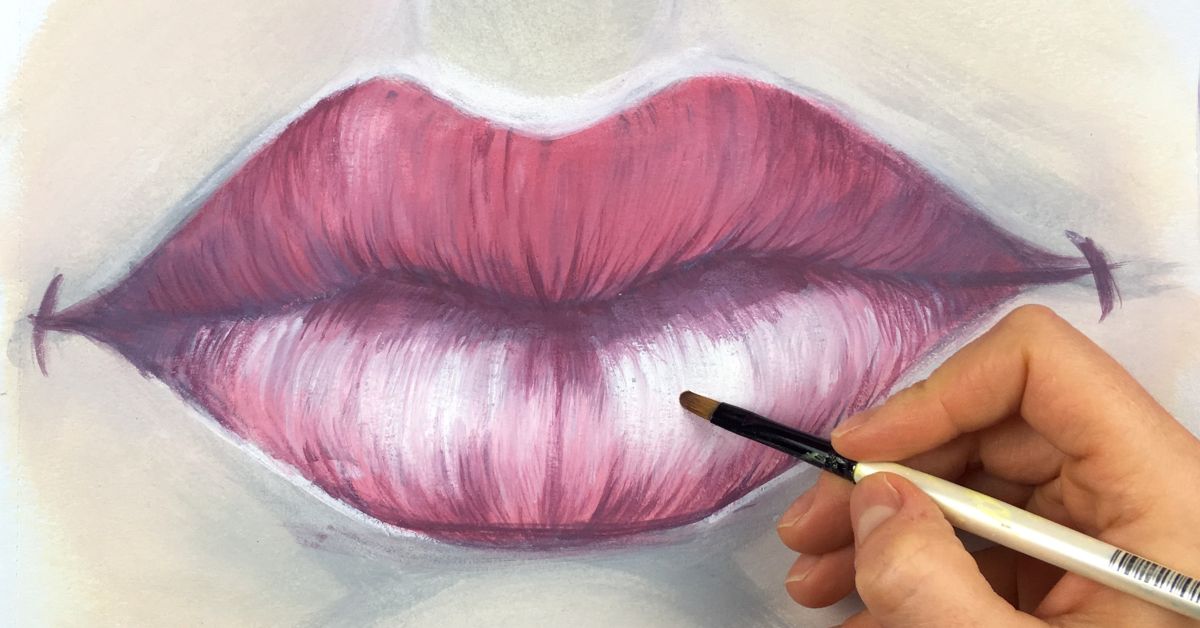Easy Realistic Kissable Lips with Acrylics